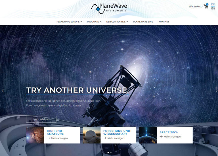 New PlaneWave Instruments website - Blog